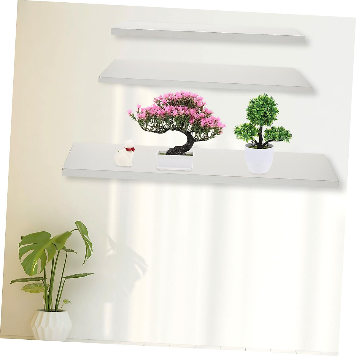 WATIIFUFU 1 Set Wall Bracket Shower Shelves Bathroom Floating Shelf Floating Bookshelves Corner Wall Shelf Bookshelf Wall Mount Modern Floating Shelf Storage Rack Wood White Wall-Mounted