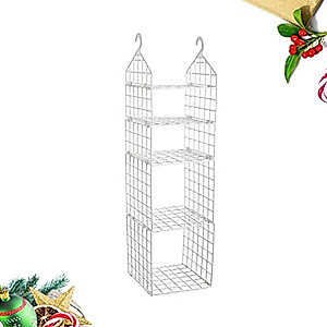 ARTIBETTER Closet Organizer 4 Tier Foldable Hanging Closet Organizers Collapsible Wardrobe Shelves Plastic Storage Basket for Hat Clothing Sweaters Towels Pajamas Storage Shelves