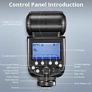 Godox TT685II-C E-TTL Speedlite High-Speed Sync,2.4G Wireless X System,with XPRO-C Wireless Trigger Compatible for Canon Flash 1100D 1000D 7D 6D 60D 50D 600D 500D