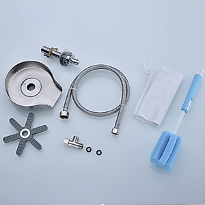 RANDOM Solid Metal Kitchen Sink Glass Rinser,Faucet Glass Rinser for Kitchen Sinks,Bottle Washer,Kitchen Sink Accessories,Stainless Steel,Brush Nickel.