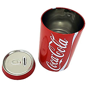 The Tin Box Company Coca Cola Can Bank with Removable Lid, Red, Model:660227-12 Pack of 1