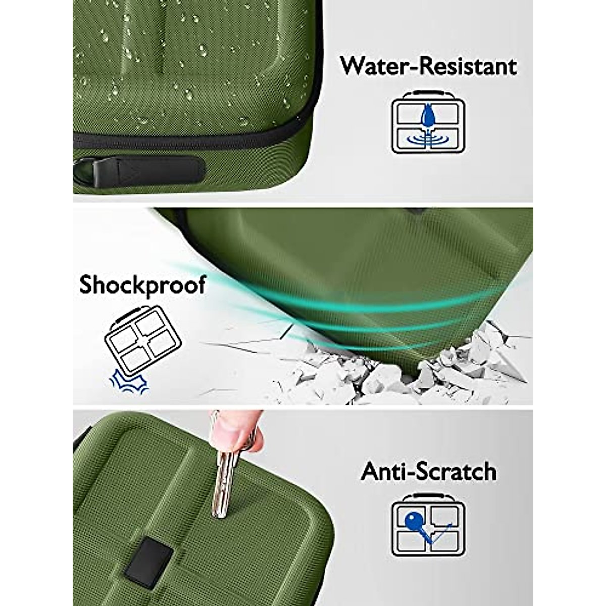 COOWPS Carrying Storage Case for Nintendo Switch/Switch OLED Model, Portable Full Protection Hard Shell Soft Lining Travel Bag for Switch Console Pro Controller Accessories Green