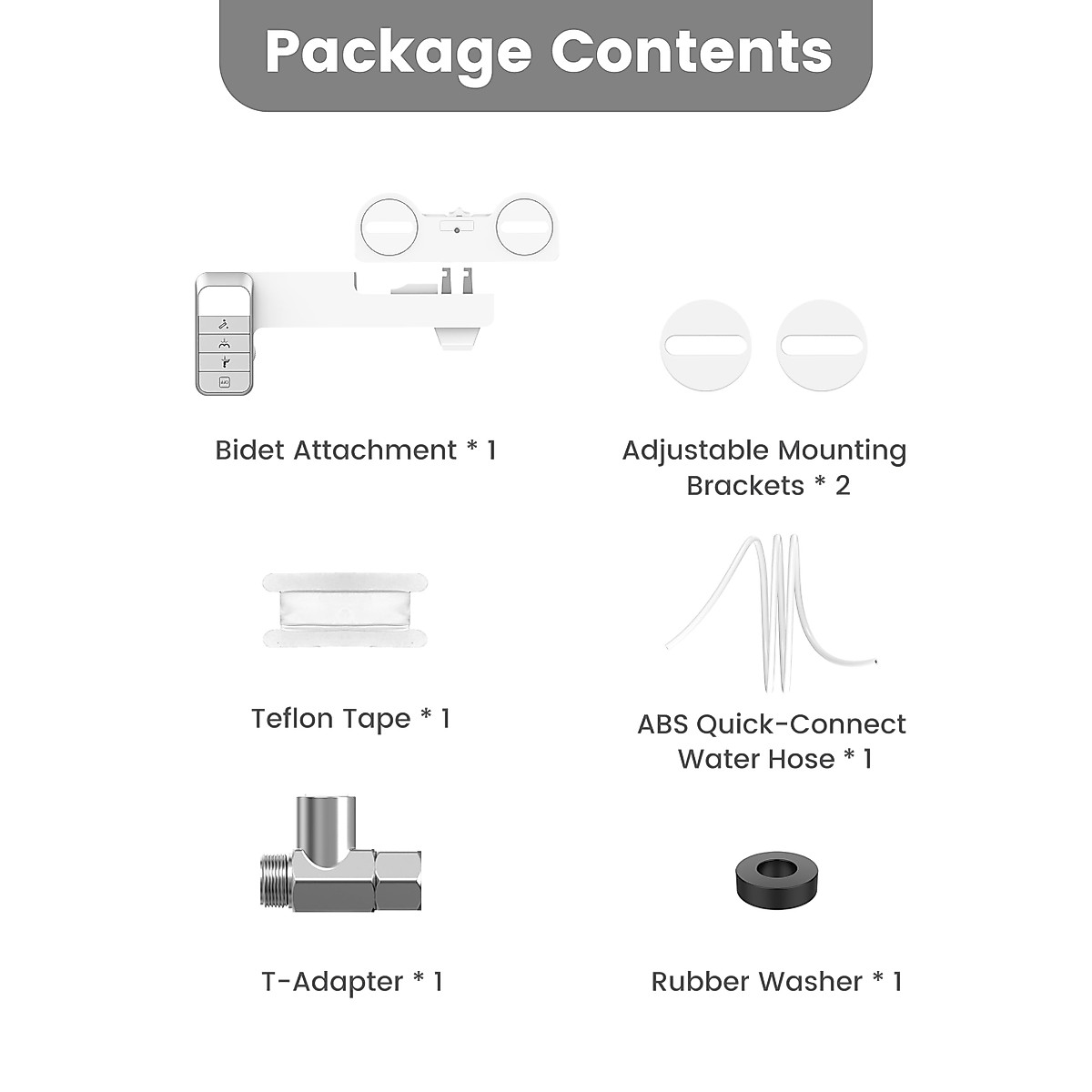 Aresmata Bidet Attachment for Toilet Ultra-Slim Bidets for Existing Toilets, Non-Electric Bidet Toilet Seat Self-Cleaning Retractable Nozzles Badays for Toilets, Quick & Easy Installation Bedets