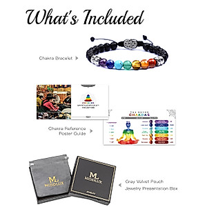 MIDDLUX Anxiety Relief Items, Chakra Bracelets, Crystals and Healing Stones, 7 Chakras Healing Crystals handmade bracelets, Yoga, Meditation, Stress Relief Gifts