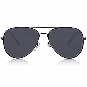 SOJOS Classic Aviator Polarized Sunglasses for Men Women Vintage Retro Style SJ1054,Black/Grey