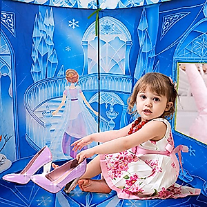 Hamdol Princess Play Tent, Frozen Toy for Girls, Ice Castle Kids Tent Indoor and Outdoor, Large Imaginative Playhouse 51" X 40" with Carrying Bag for 1 2 3 4 5 6 7 8 9 Years Old Girls Gift