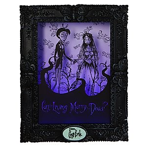 Spirit Halloween Corpse Bride Victor and Emily Light-Up Sign | Officially Licensed | Tim Burton | Movie Décor | Halloween Decorations and Lighting