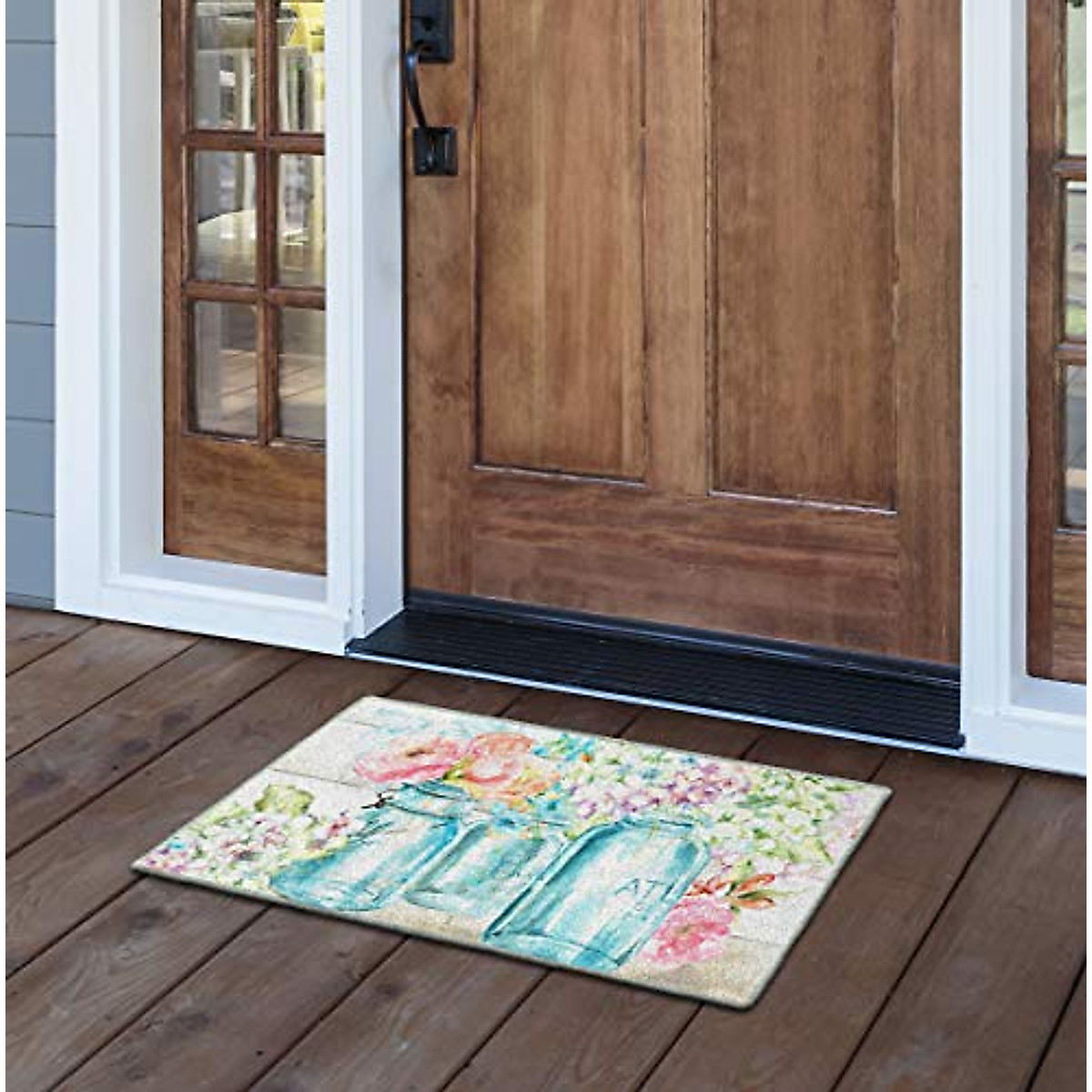 Brumlow Mills Colorful Flowers In Mason Jar Area Rug for Kitchen, Entryway Rug, Living Room or Bedroom Carpet, 1'8" x 2'10", Multi