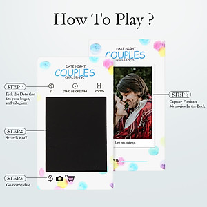 SHOUSIER 50 Date Ideas Couples Card Games for Date Night-Unique Adventure Challenge Scratch Off Date Night Ideas,Engagement Gifts for Couples