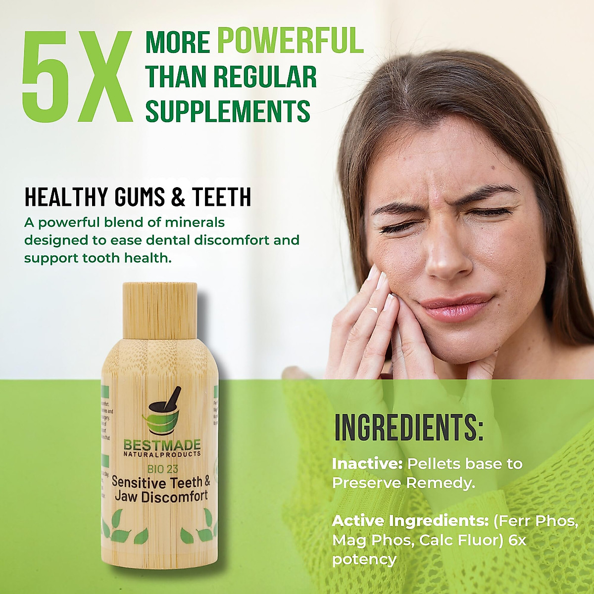 BestMade Natural Products Toothache & Nerve Support in Jaw | Helps Ease Tooth Sensitivity and Oral Discomfort Following Dental Work | Bio23 | Pellets