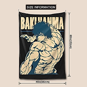 Flokoo Anime Baki The Grappler Baki Hanma Tapestry Wall Art Decor Hanging For Living Room Dorm Kitchen Bedroom Home 40x60 Inch