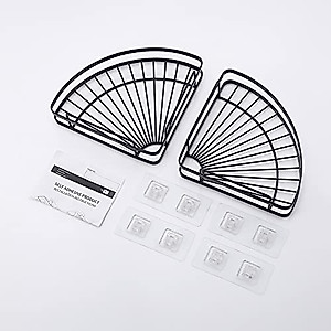 KES Shower Caddy Corner, Self-Adhesive Shower Corner Shelf, Stainless Steel Shower Organizer Matte Black 2 Pack, BSC219DF-BK-P2