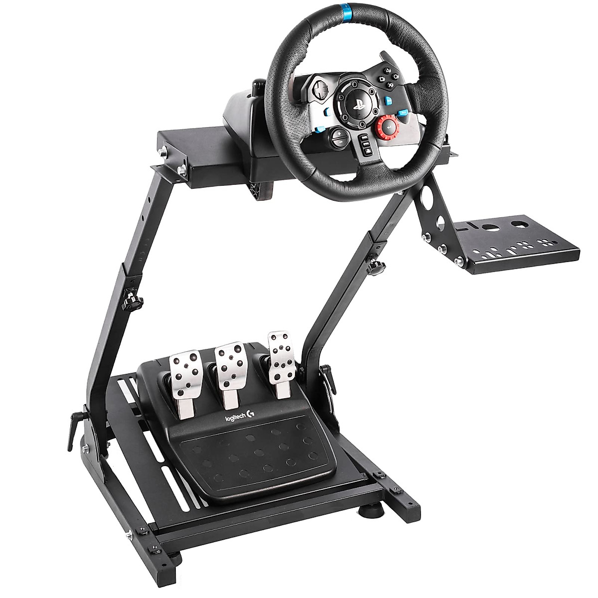 Minneer PRO Racing Wheel Stand Height Adjustable with Shifter Upgrade for Logitech G25,G27,G29,G920,G923,Thrustmaster TMX, T80, Gaming Steering Simulator Cockpit Wheel and Pedals Not Included