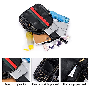 Alovhad Pu Leather Mini Backpack For Women Purse Cute Daypack Bag Fashion Shoulder Bag (A-Small Black)