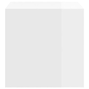 Homvdxl Floating Wall Cube Shelves, White High Gloss Box Shelf for Wall Decor, Floating Bookshelf Square Wall Cubby Shelves for Living Room Bedroom Bathroom Entryway Hallway, 2 Set