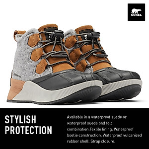 Sorel Youth Unisex Youth Out N About Classic Waterproof Boots - Camel Brown, Black - Size 2