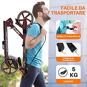 Hurtle Renegade Kick Scooters for Kids Teenagers Adults- 2 Wheel Kids Scooter with Adjustable T-Bar Handlebar - Alloy Anti-Slip Deck - Portable Folding Scooters for Kids with Carrying Strap