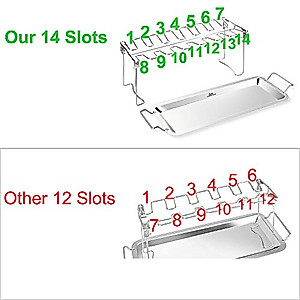 G.a HOMEFAVOR Chicken Leg Wing Rack 14 Slots Stainless Steel Metal Roaster Stand with Drip Tray for Smoker Grill or Oven, Dishwasher Safe, Non-Stick, Great for BBQ, Picnic