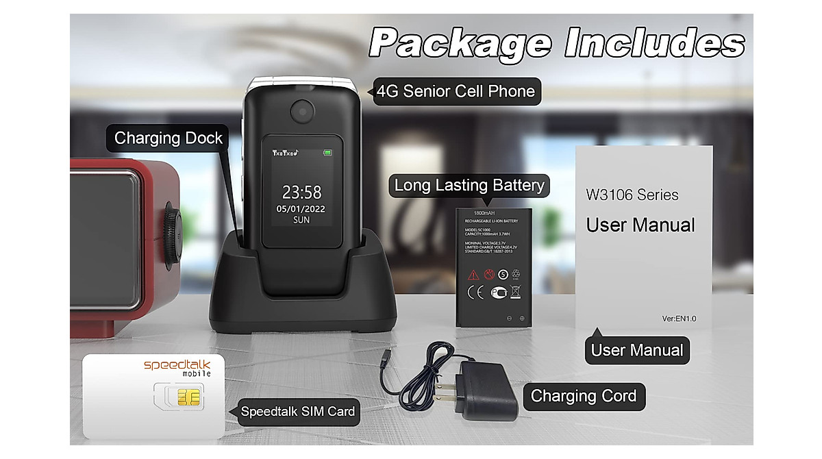 USHINING 4G Senior Flip Phone - Easy & Clear Calls