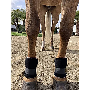 Horse Bedsore Boots with Soft Synthetic Sheepskin Lining, Providing Comfort and Protection Against Pressure sores. Aids in Healing. Veterinarian Approved.