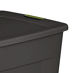Sterilite Stackable 35 Gallon Storage Tote Box with Latching Container Lid for Home and Garage Space Saving Organization, Gray (8 Pack)