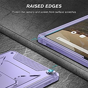 Fintie Case for Amazon Fire Max 11 (13th Generation, 2023 Release), [Tuatara] Rugged Unibody Hybrid Kickstand Cover with Built-in Screen Protector, Lilac Purple