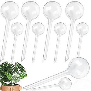 Qiuttnqn 10 Pcs Clear Plant Watering Bulbs,Plastic Automatic Watering System for Plants,Garden Water Device for Plant Indoor Outdoor