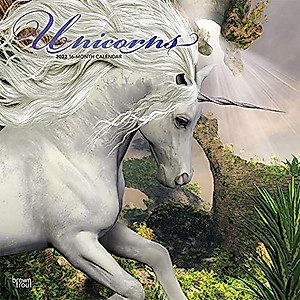 Unicorns 2022 12 x 12 Inch Monthly Square Wall Calendar with Foil Stamped Cover, Ancient Legends Myths Equestrian