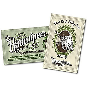Fresh Body FB Asswipes To Go Single Packets- Everyday Flushable Bathroom Wipes with Aloe and Vitamin E (45 packets)