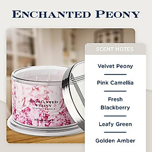 Premium Valentines Day Scented Candle Gift, Enchanted Peony, HomeWorx by Slatkin & Co - 18 oz - Long-Lasting 4-Wick Jar Candle - Raspberry Jam, Shortbread, Lemonade & Vanilla Bean