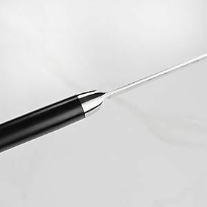 Yaxell Ran Plus 7 Piece Slim Knife Set - Made in Japan - 69 Layers VG10 Damascus, Dark Ash Block