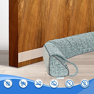 NABOWAN 32" Weighted Under Door Draft Stopper -Triangular Door Draft Blocker with Hook Loops for Easy Install, Save Energy, Home Room Essentials