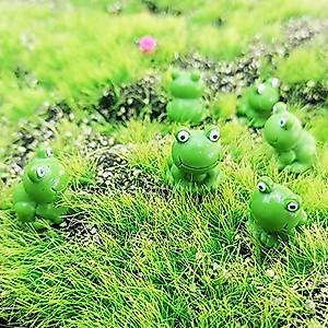 JKanruh 30 Pcs Mini Animals Miniature Resin Frogs,Cute Frogs Fairy Garden Moss Landscape Ornaments for Outdoor Decoration,Home Décor …