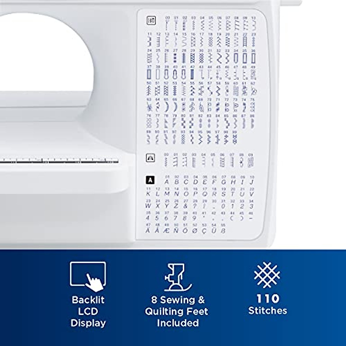 Brother Sewing and Quilting Machine, Computerized, 165 Built-in Stitches, LCD Display, Wide Table, 8 Included Presser Feet, white (Renewed)