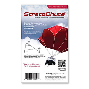 Relationshipware StratoChute 24" Red Rip-Stop Nylon Parachute for Water or Model Rocket