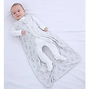 Owlivia Baby Sleep Sack Organic Cotton Sleeping Bag with 2-Way Zipper,100% Organic Cotton Wearable Blanket,Unisex Sleep Sack(Gray Rabbit, 18-24 Months)