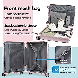 Melalenia Luggage Sets 3 Piece Expandable Suitcase Set, PP Hardshell Suitcase with Spinner Wheels,Lightweight Carry On Luggage with TSA Lock for Women