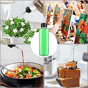 BOMEX 20 Pack 1oz Dispensing Bottles with Twist Top Cap,Small Plastic Squeeze Bottles Boston Round LDPE Bottle for Crafts,Kitchen,Household，Art, Glue（Black） (Black 4oz)