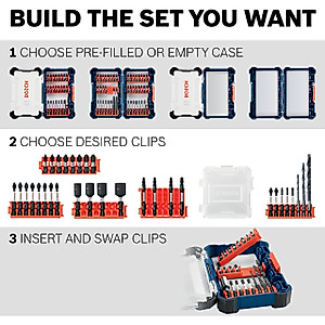 BOSCH CCSTV108 8-Piece Assorted Set 1 In. Impact Tough Torx Insert Bits with Clip for Custom Case System