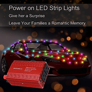 MASCARELLO 300w Car Power Inverter DC 12V to 110V AC Converter with AC Outlet and 5V/3.1A USB Car Charger for iPhone Laptop Notebook Camping(with Clip)