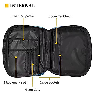 BYCHECAR Large Bible Case for Women Mushroom Bible Study Bag with Pockets Bible Protective Carrying Case Carrier Tote Bag Bible Hand Bag Bible Accessories with Handle Pocket