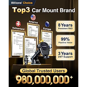 VANMASS 2024 Upgraded Car Phone Holder Mount [Strongest Suction & Military-Grade] Universal Cell Phone Holder Stand for Truck Dash Windshield Vent Cradles for iPhone Android All Smartphones