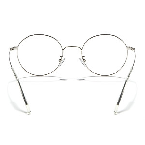 Cyxus Blue Light Glasses for Women Men Round UV Blocking Computer Glasses Clear Lens Metal Large Frame Eyewear Ultra Light Relieve Digital Screen Eye Strain, Headache