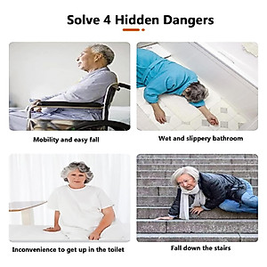 Grab Rails Bathroom Grab Rails 304 Stainless Steel Shower Handle Anti-Slip Bathtub with Safety Luminous Circles Handrail ?For Elderly Disabled Toilet Seniors Kitchen,Black,40cm ( Color : Dolphin Waves