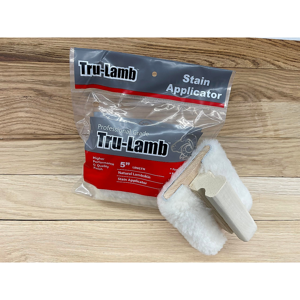 5" Genuine Lambskin Hand Stainer Block and Pad - Staining and Polyurethane - Hardwood Surfaces - Lambwool is The Professionals Choice. Great for Faux Painting (1)