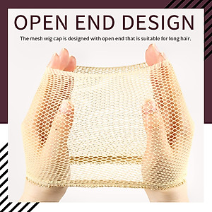 FANDAMEI Wig Caps Net, 4PCS Wig Caps Mesh Net Open End, Light Brown Wig Cap for women, Nylon Mesh Wig Caps Net, Strength Wig Cap Light Brown