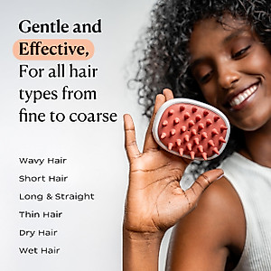 KAMEDIS Scalp Massager Shampoo Brush: Soft Silicone Scalp Exfoliator, Soothes Dry Scalp and Hair, & Scrubs Away Dandruff