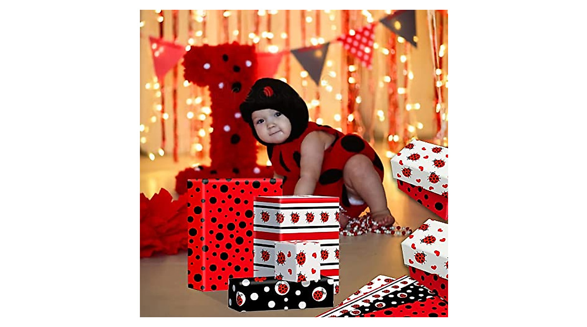 Lide Road Ladybug Wrapping Paper - Perfect for Birthdays