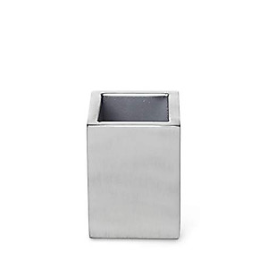 Roselli Trading Company Modern Satin Bath Accessory Set, Silver