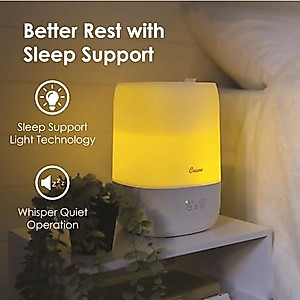 Crane Ultra-Quiet 3-in-1 Humidifier, Essential Oil Aroma Diffuser & Soothing Sleep Light - Compact 1 Gallon Capacity with Adjustable Night Light & Fragrance Tray - Ideal for Bedroom and Office